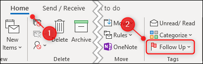 How to flag email messages in Outlook?