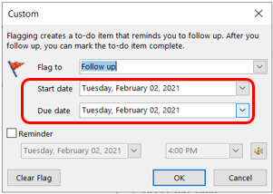 How to flag email messages in Outlook?