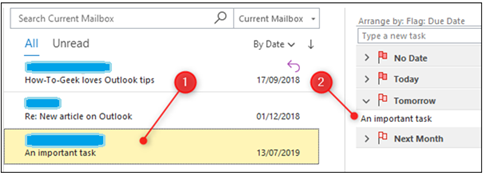 How to flag email messages in Outlook?