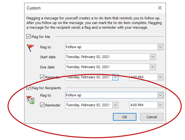 How to flag email messages in Outlook?